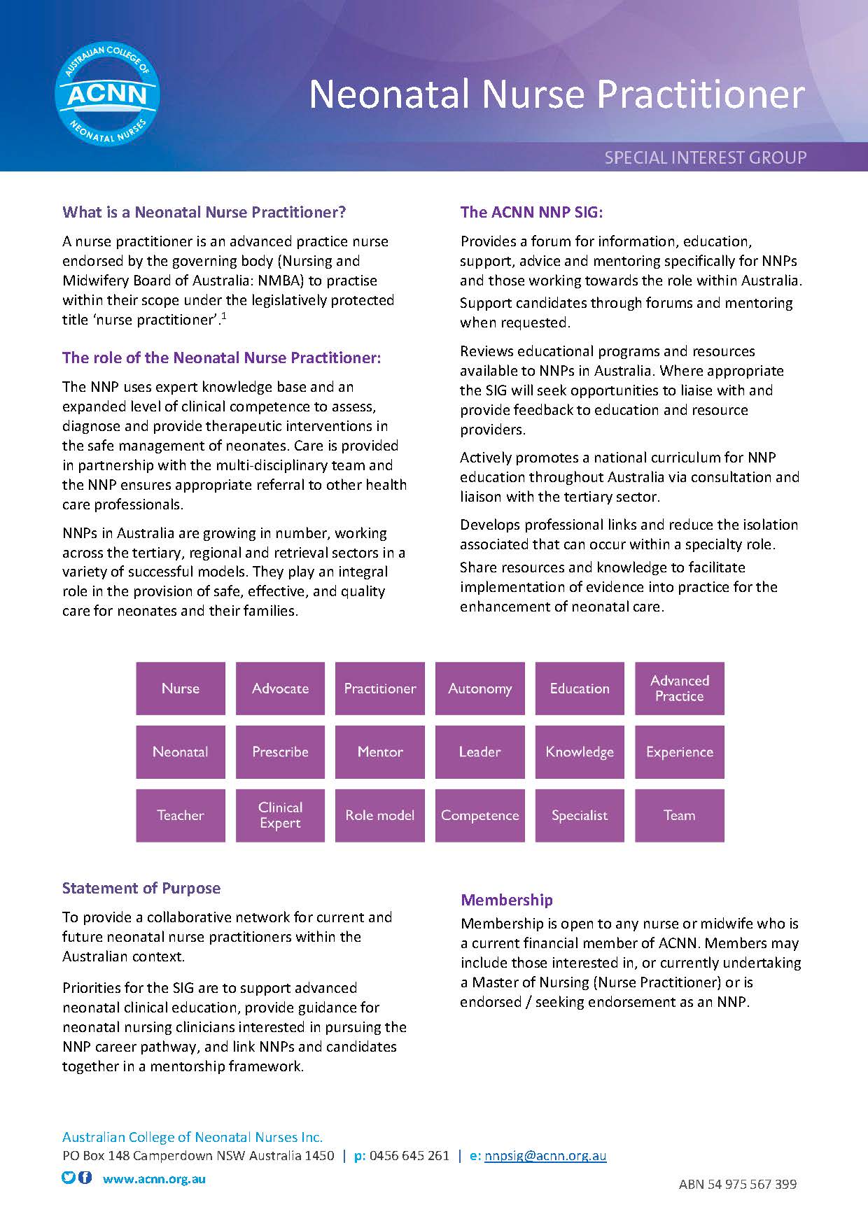 ACNN - Neonatal Nurse Practitioner SIG